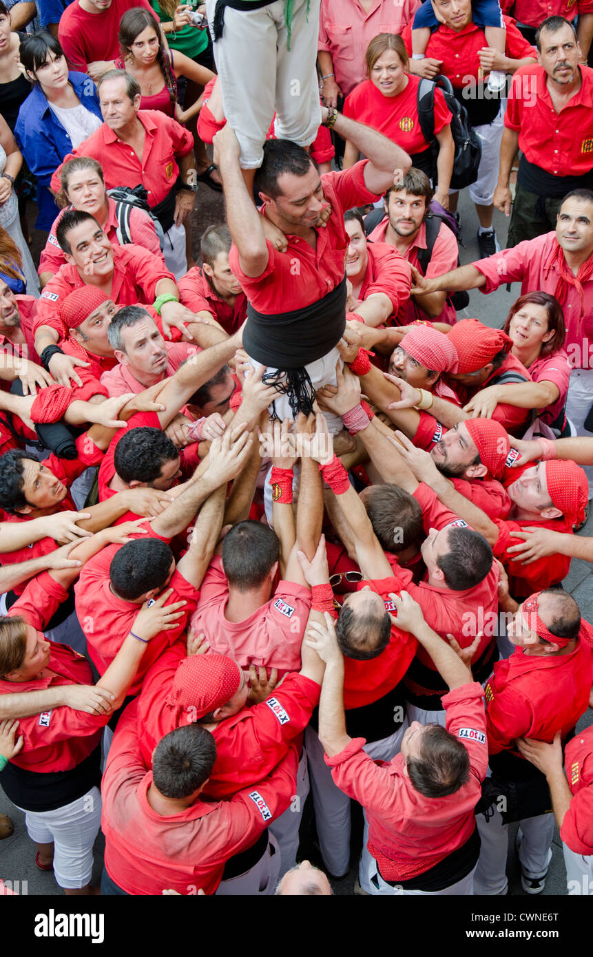 Castellers festival in Barcelona Stock Photo - Alamy