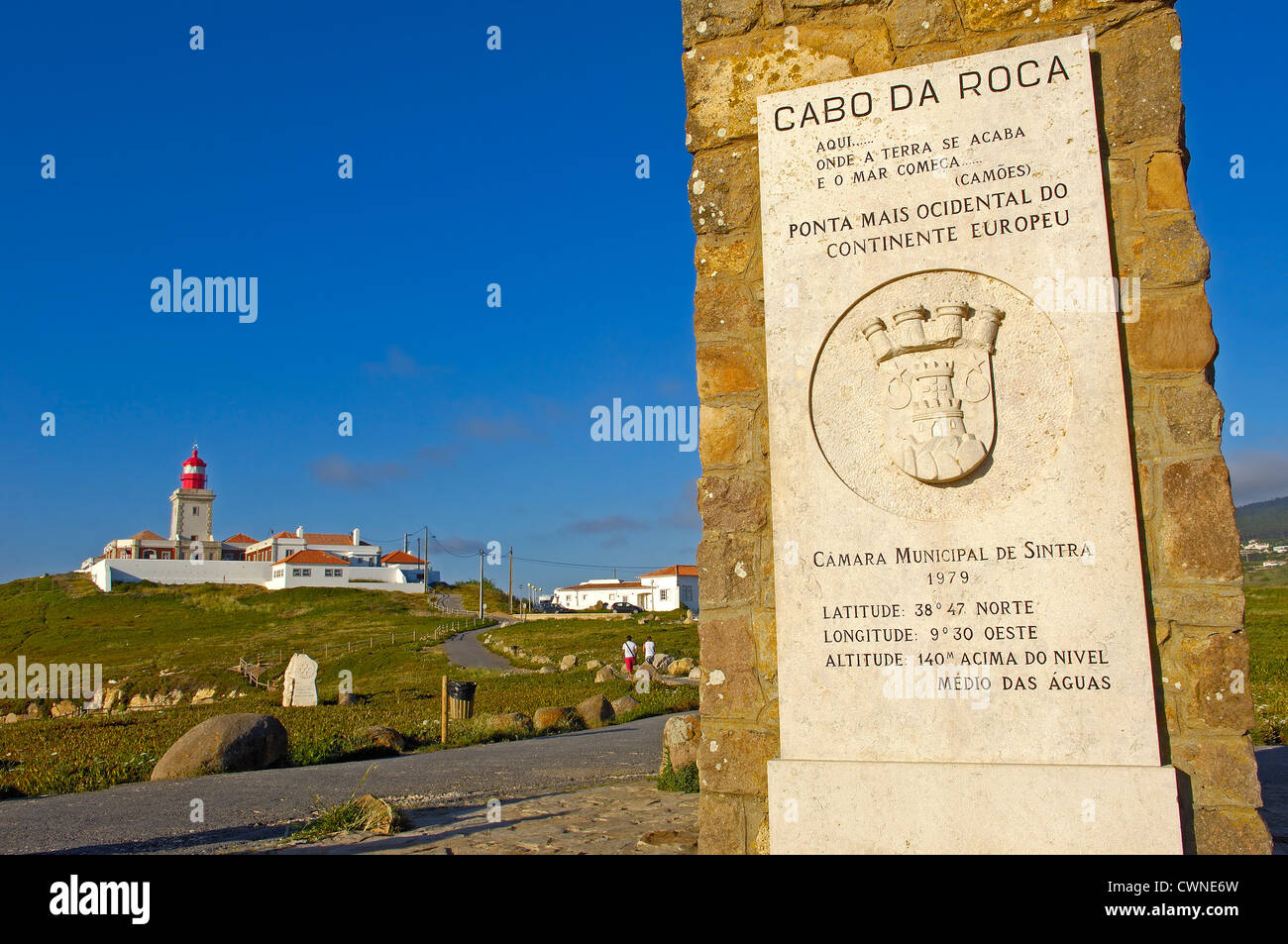 Cabo da Roca. Lighthouse at Cape da Roca. Lisbon district. Sintra coast ...