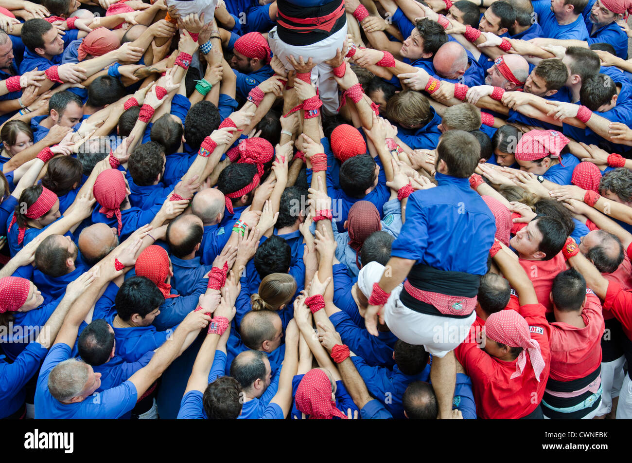 Castellers festival in Barcelona Stock Photo - Alamy
