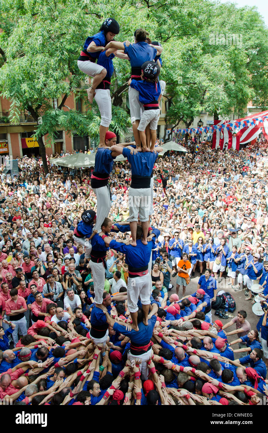 Castellers festival in Barcelona Stock Photo - Alamy