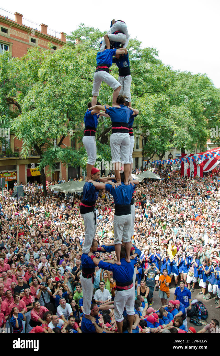 Castellers festival in Barcelona Stock Photo - Alamy