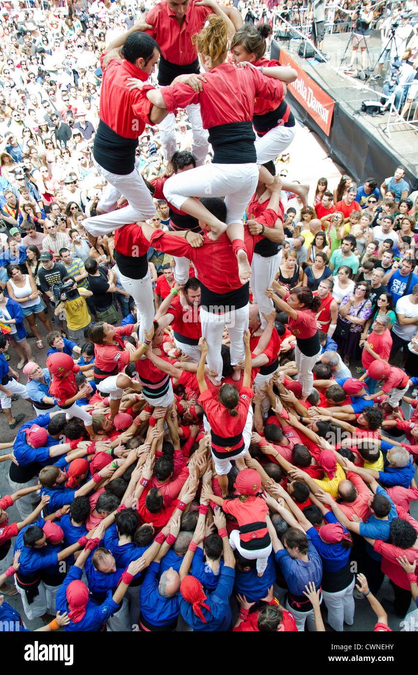 Castellers festival in Barcelona Stock Photo - Alamy