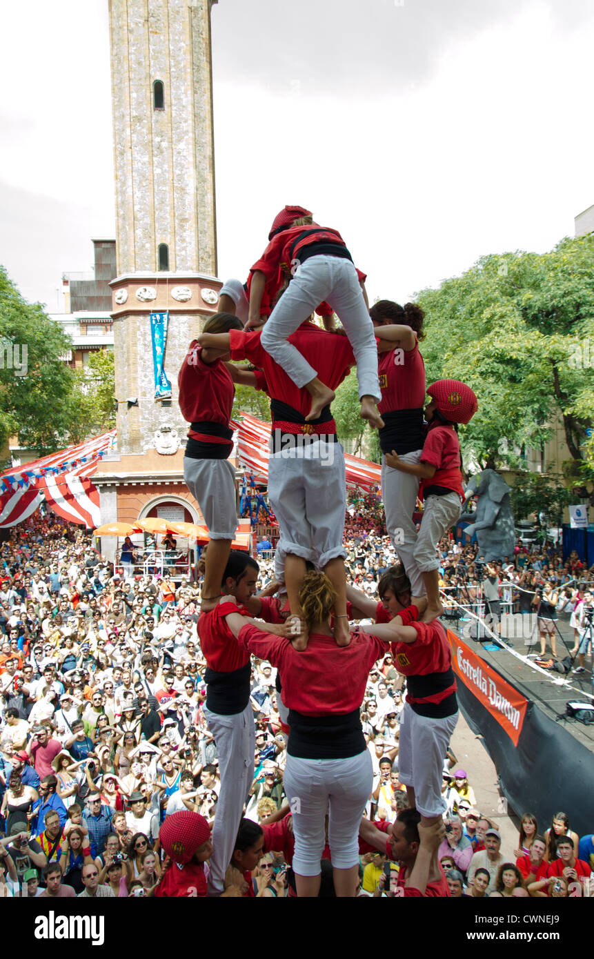 Castellers festival in Barcelona Stock Photo - Alamy