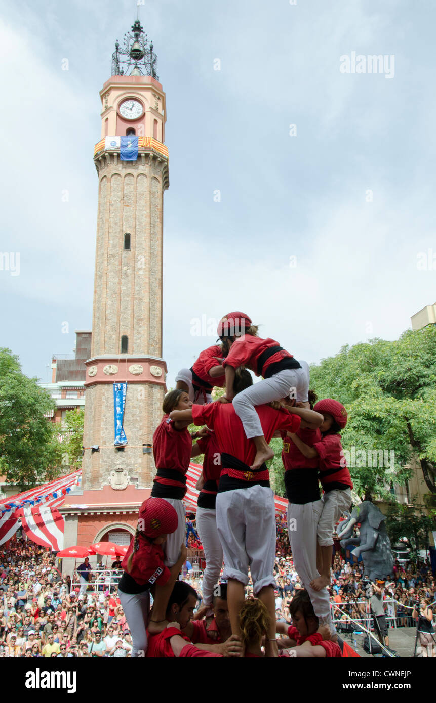 Castellers traditional human towers hi-res stock photography and images ...