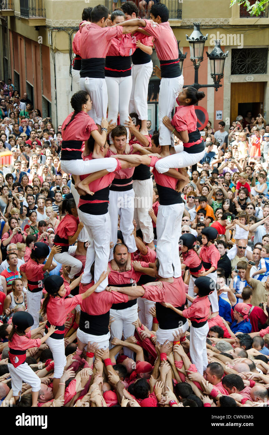 Castellers festival in Barcelona Stock Photo - Alamy