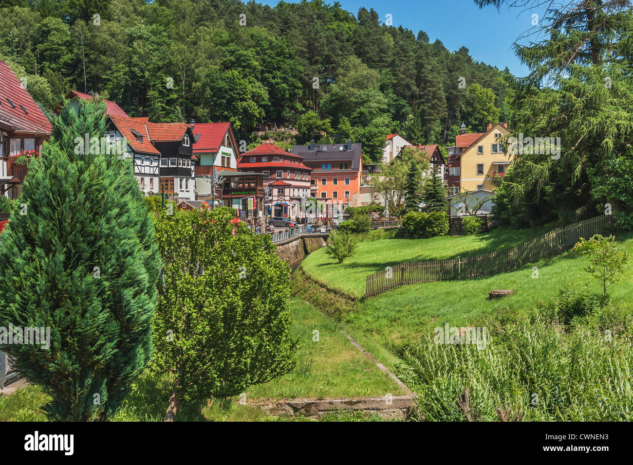 Health resort Lower Rathen, near Dresden, Saxony, Germany, Saxon ...