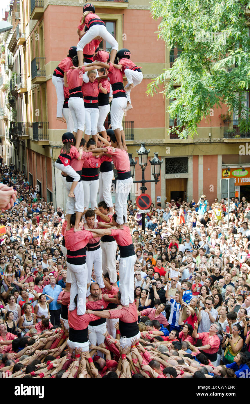 Castellers festival in Barcelona Stock Photo - Alamy
