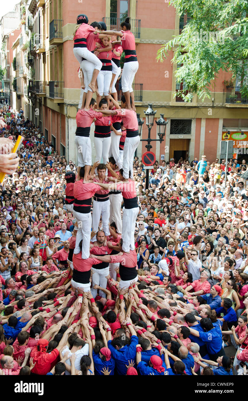 Castellers festival in Barcelona Stock Photo - Alamy