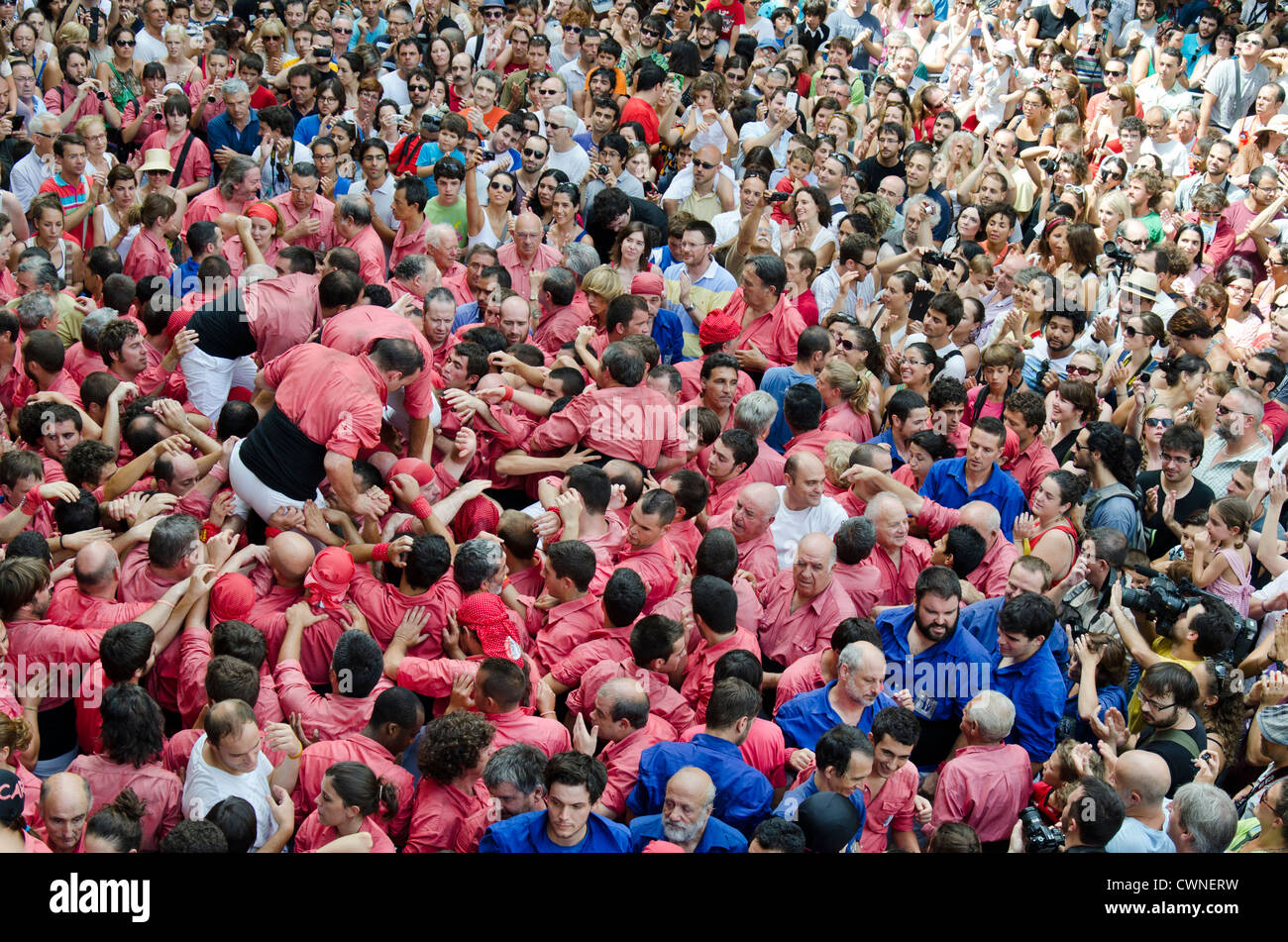 Castellers festival in Barcelona Stock Photo - Alamy