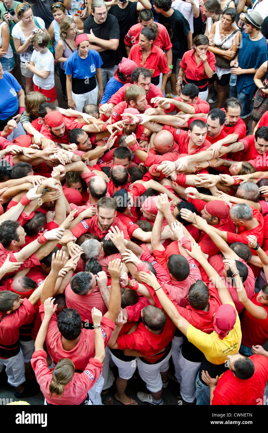 Castellers festival in Barcelona Stock Photo - Alamy