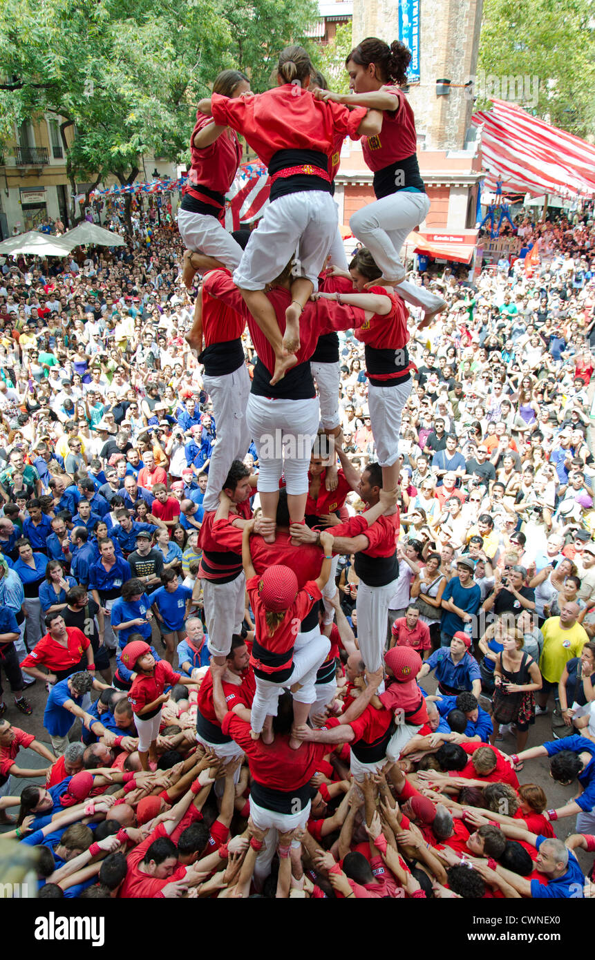 Castellers festival in Barcelona Stock Photo - Alamy