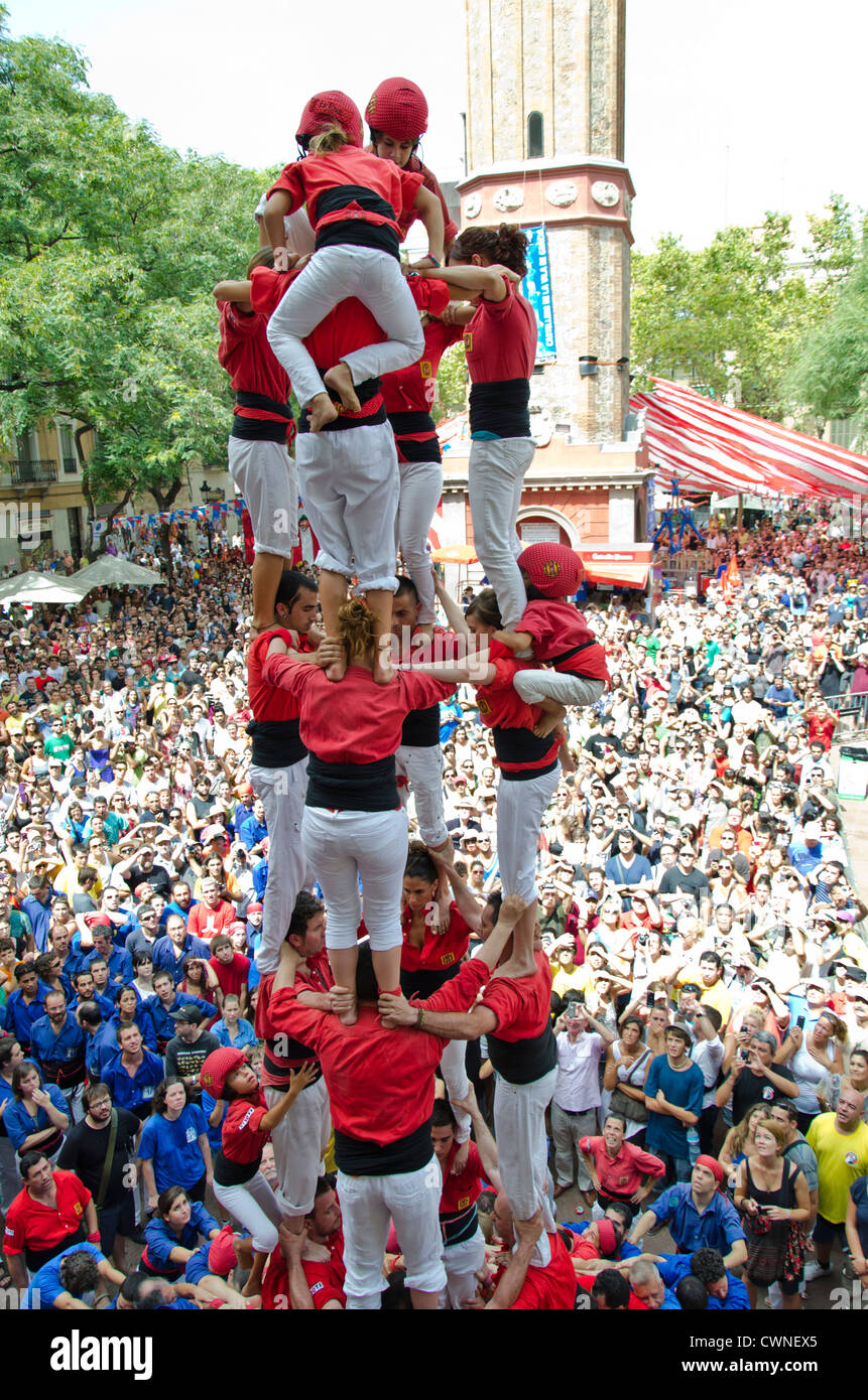 Castellers festival in Barcelona Stock Photo - Alamy