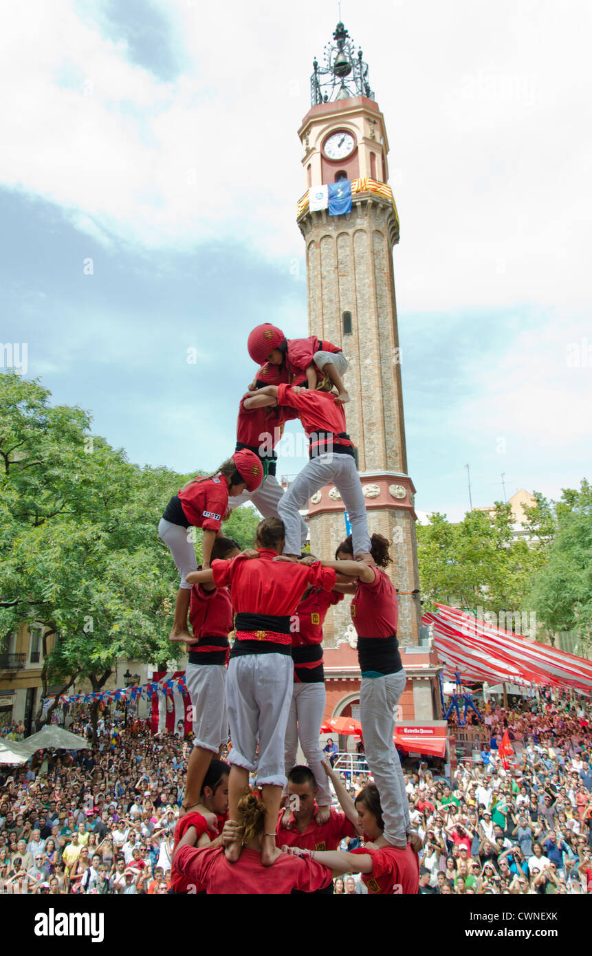 Castellers festival in Barcelona Stock Photo - Alamy