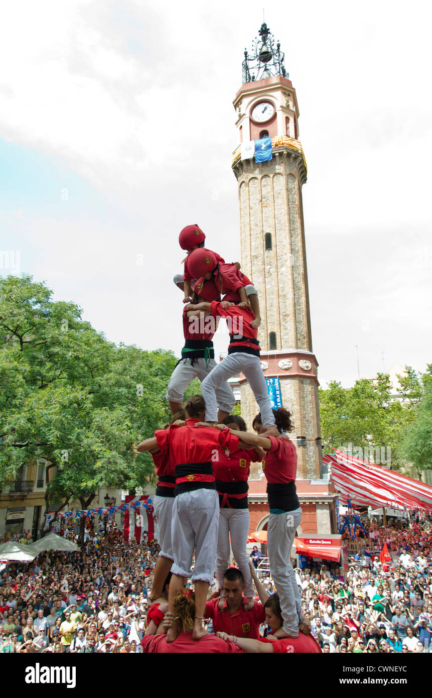 Castellers festival in Barcelona Stock Photo - Alamy