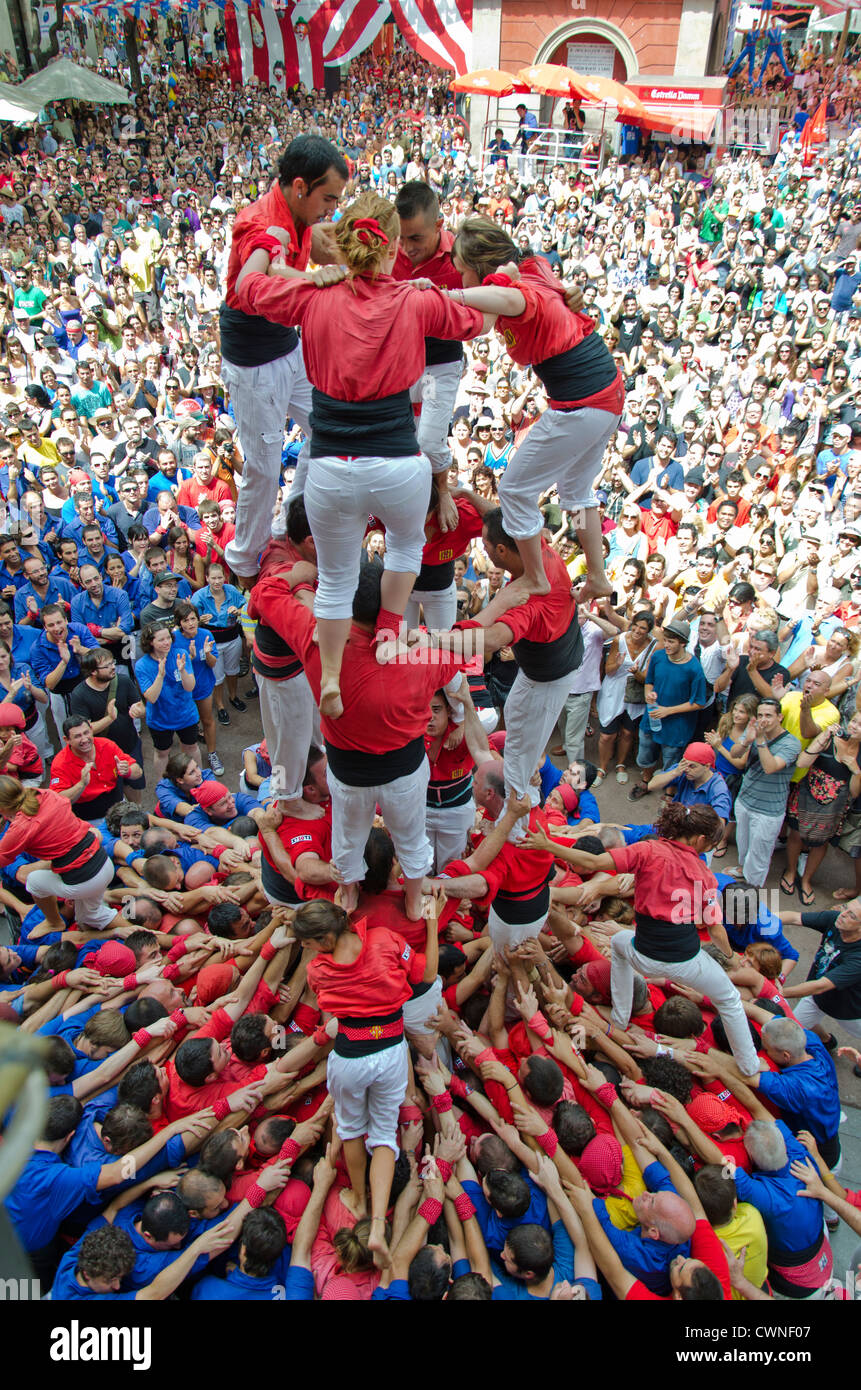 Castellers festival in Barcelona Stock Photo - Alamy