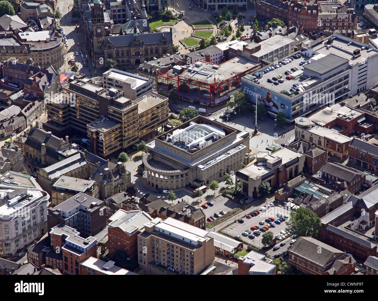 aerial view of Sheffield City Hall Stock Photo - Alamy