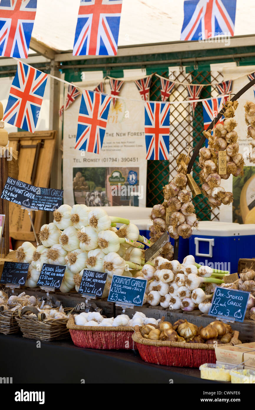 New Forest County Show Garlic stall Stock Photo - Alamy
