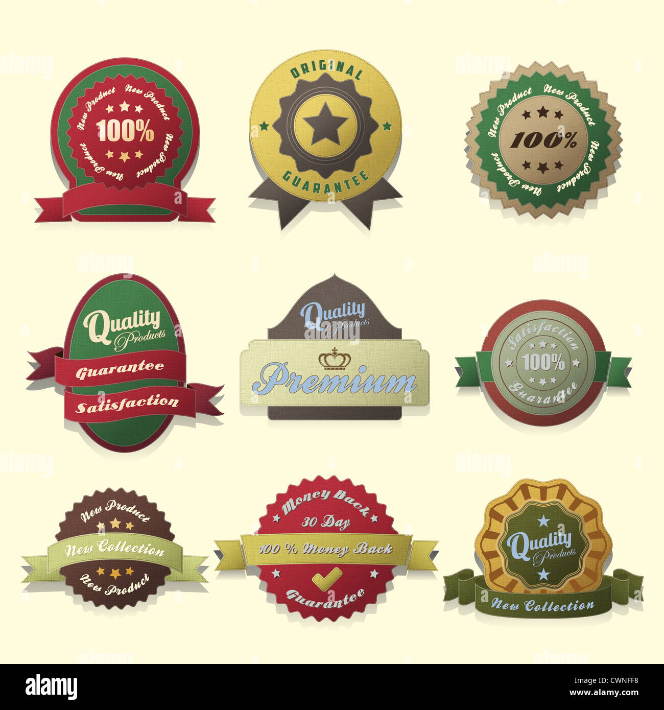 vintage style Badges and labels design set Stock Photo - Alamy