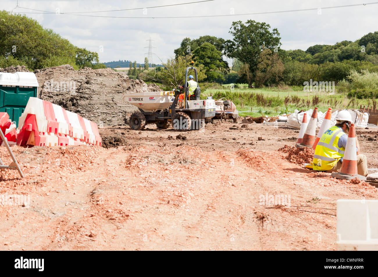 Flood Defense Civil Engineering Work Being Carried Out By Defra