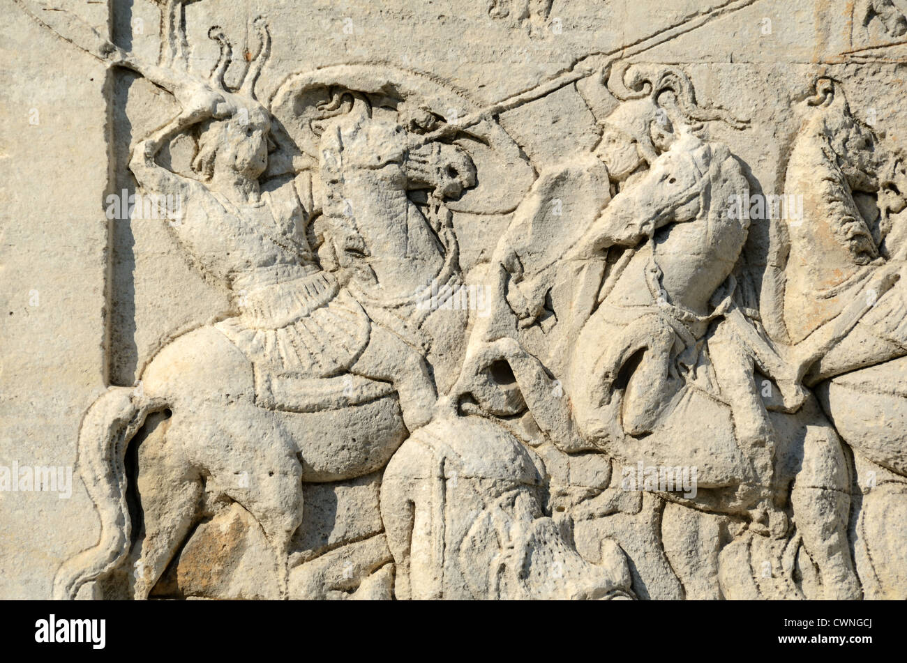 Roman Soldiers, Cavalry or Army in Battle Scene on Mausoleum of Julii ...