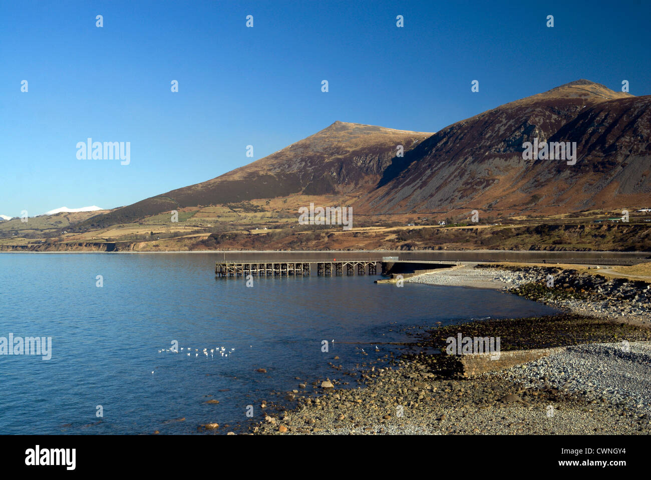 Gyrn Goch and Gyrn Ddu mountains from the Clogwyn, Trefor, Lleyn ...