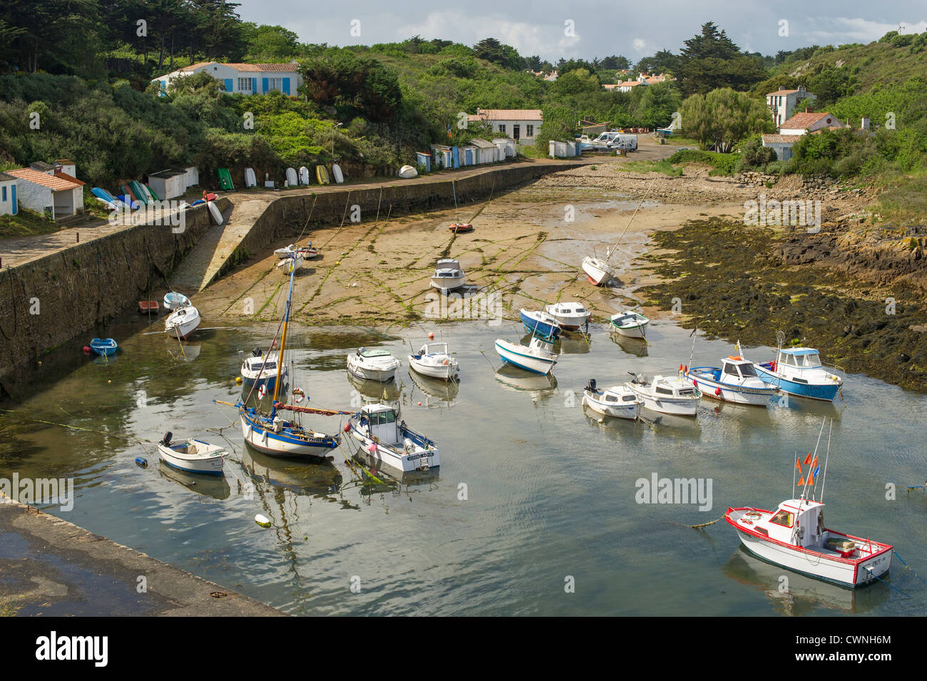 Small "La Meule" harbour in Yeu sialnd, France Stock Photo - Alamy