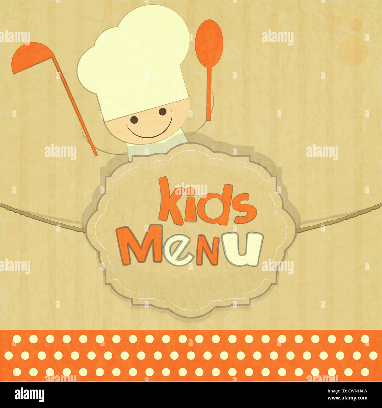 Design of kids menu with smiling chefs in Retro Style - illustration ...