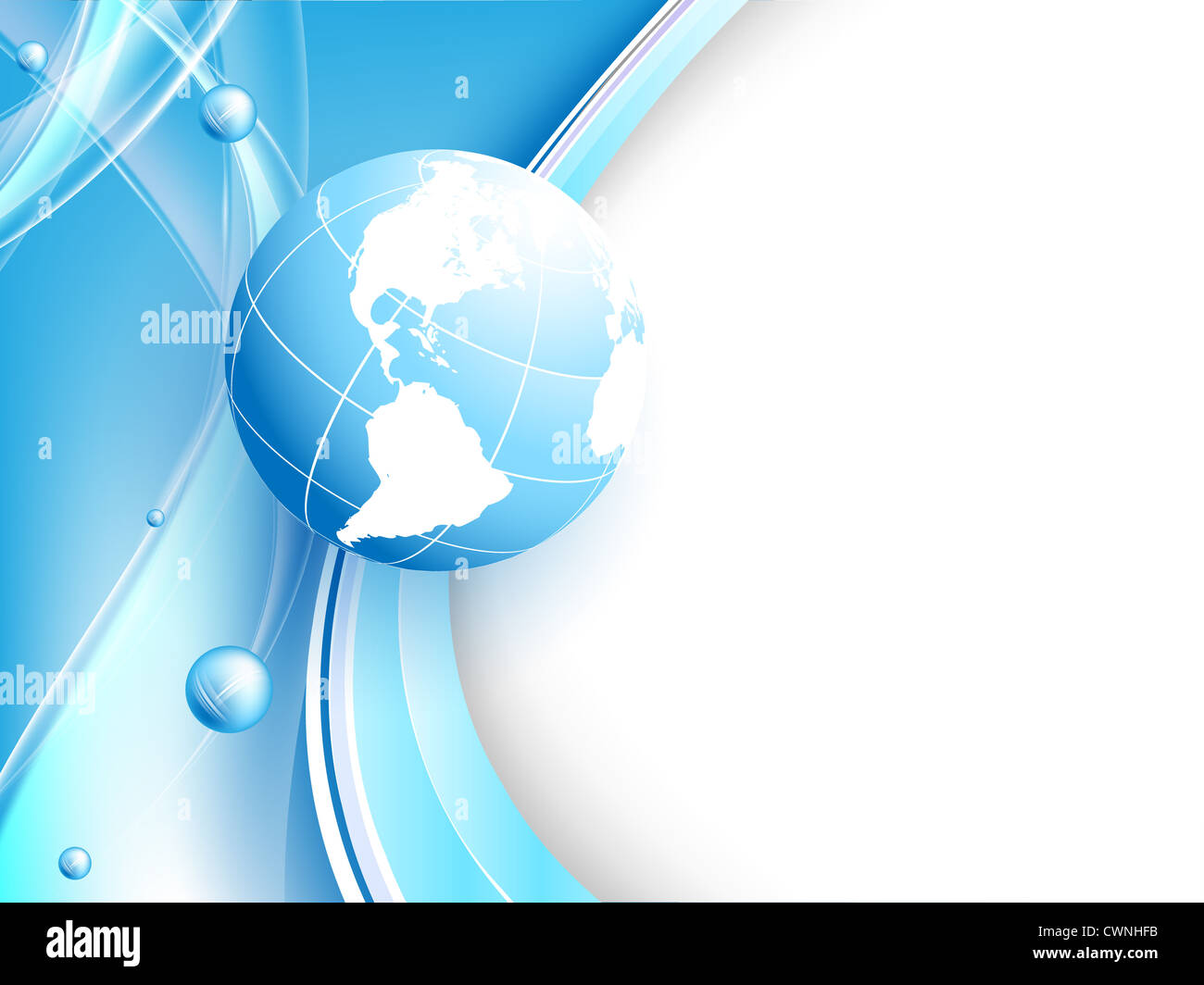 abstract blue background with globe and lines Stock Photo - Alamy