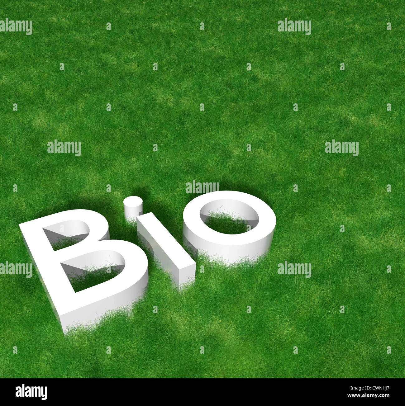 BIO-Logo in grass (3D rendered Stock Photo - Alamy