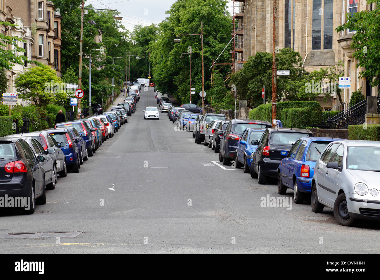 Cars parked UK, cars parked on Observatory Road in the west end of ...