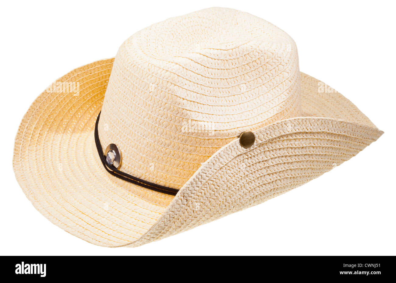 straw cowboy hat isolated on white background Stock Photo - Alamy