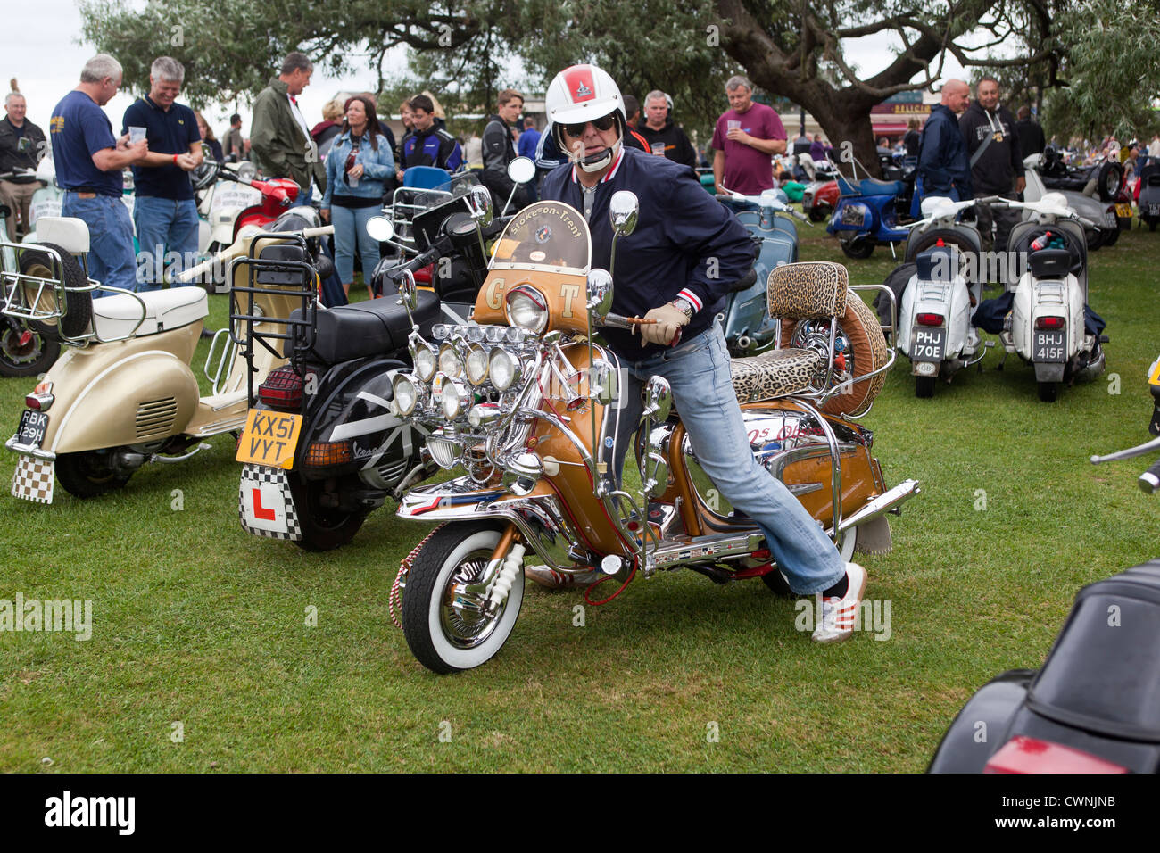 Man Riding Classic Lambretta Scooter Stock Photo - Alamy