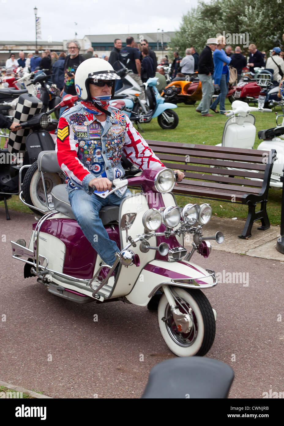 Man Riding Classic Lambretta Scooter Stock Photo - Alamy