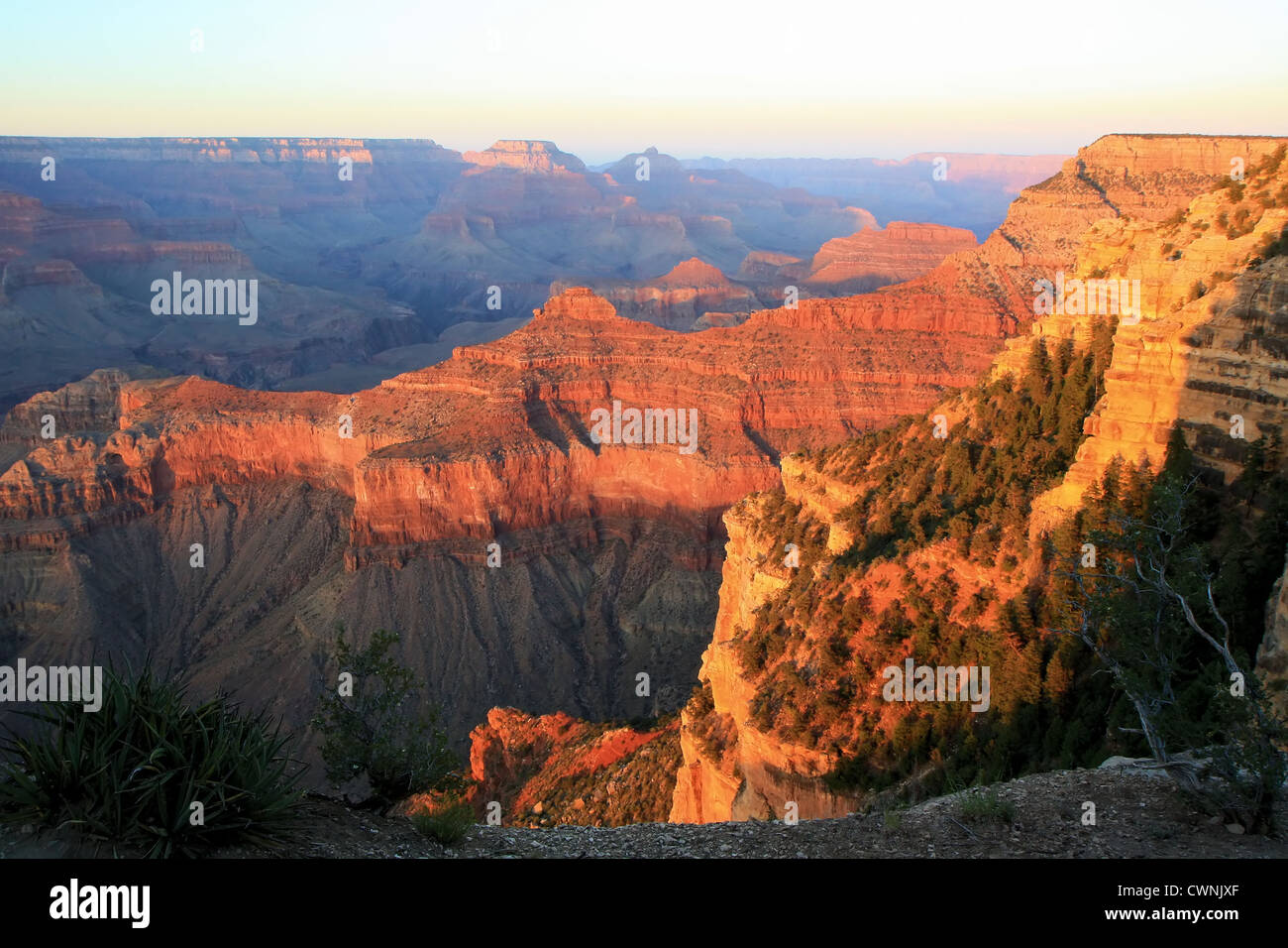 Grand canyon National Park from Yavapai point on south rim at sunset ...