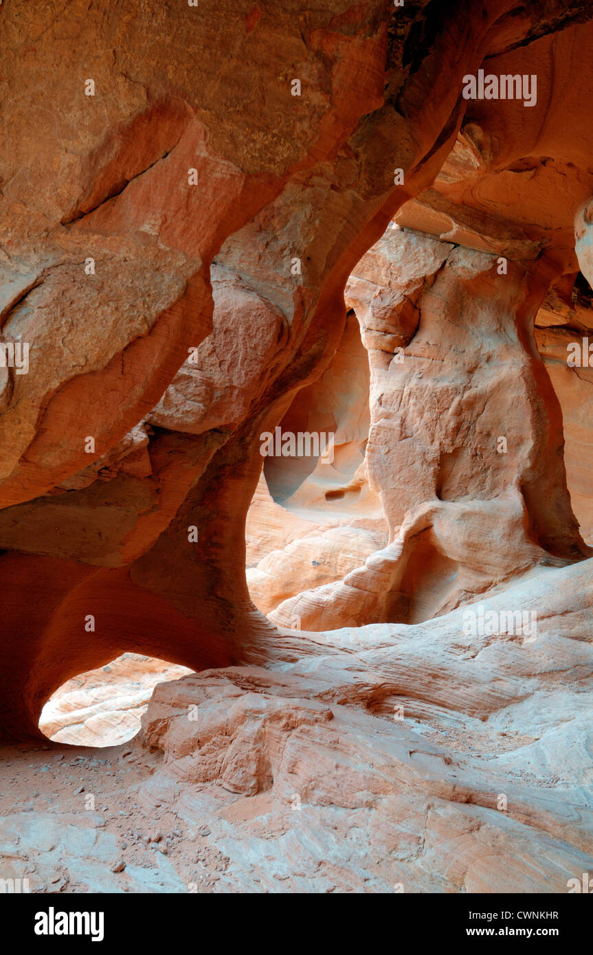 Rock formation in a small cave Valley of Fire State Park Nevada USA ...