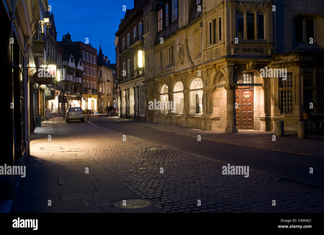 Cambridge evening street scene Stock Photo - Alamy