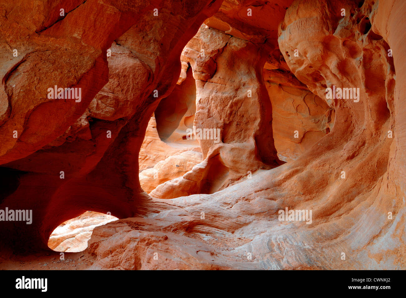 Rock formation in a small cave Valley of Fire State Park Nevada USA ...