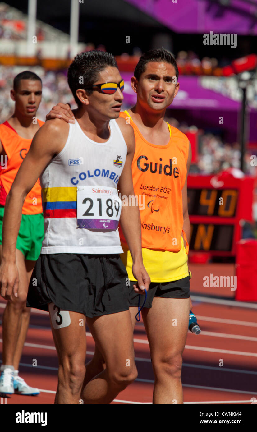 Blind men 1500m race at the London 2012 Paralympic Games at the Olympic ...
