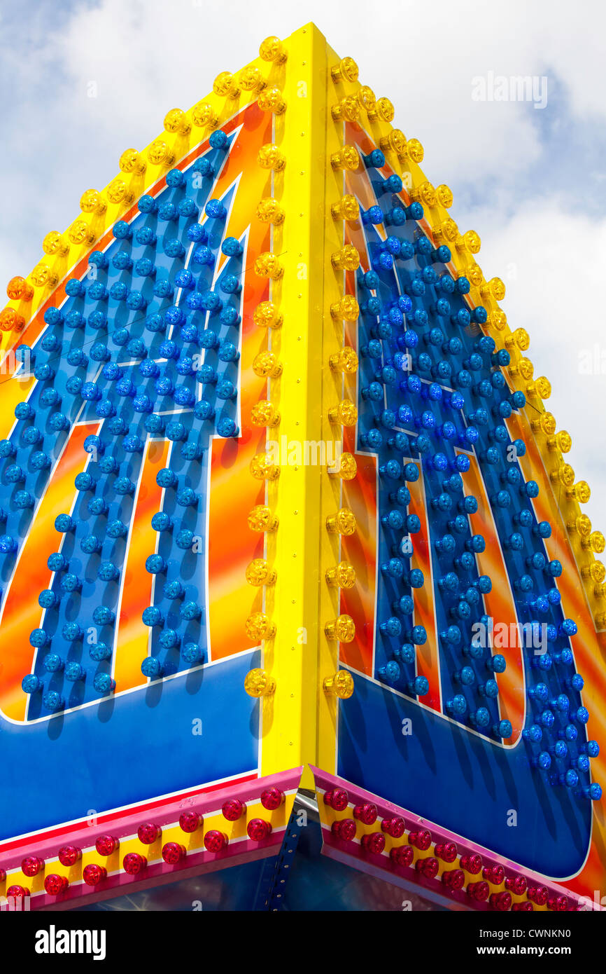 Bright colours on a fairground dodgem ride on Fargate, Sheffield Stock ...