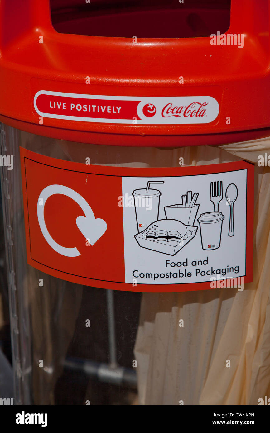 Recycle bins at the London 2012 Olympic Stadium Stock Photo - Alamy