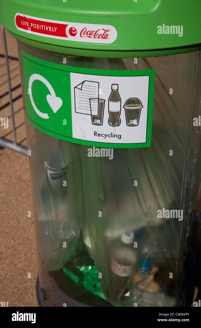 Recycle bins at the London 2012 Olympic Stadium Stock Photo - Alamy