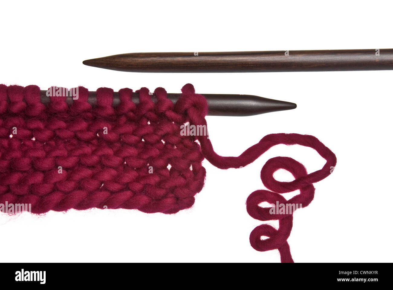 Knitting needles and wool, isolated on 100% white background Stock ...