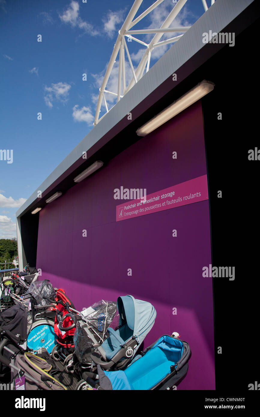 Wheelchairs and prams at the London 2012 Olympic Stadium during ...