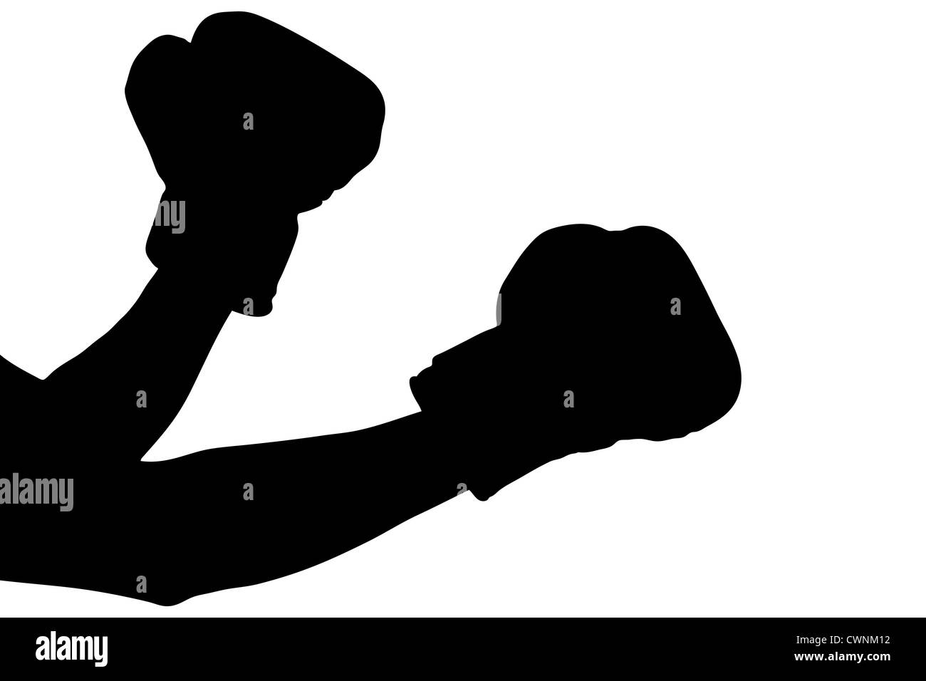 A silhouette of a boxing gloves isolated on white background Stock ...