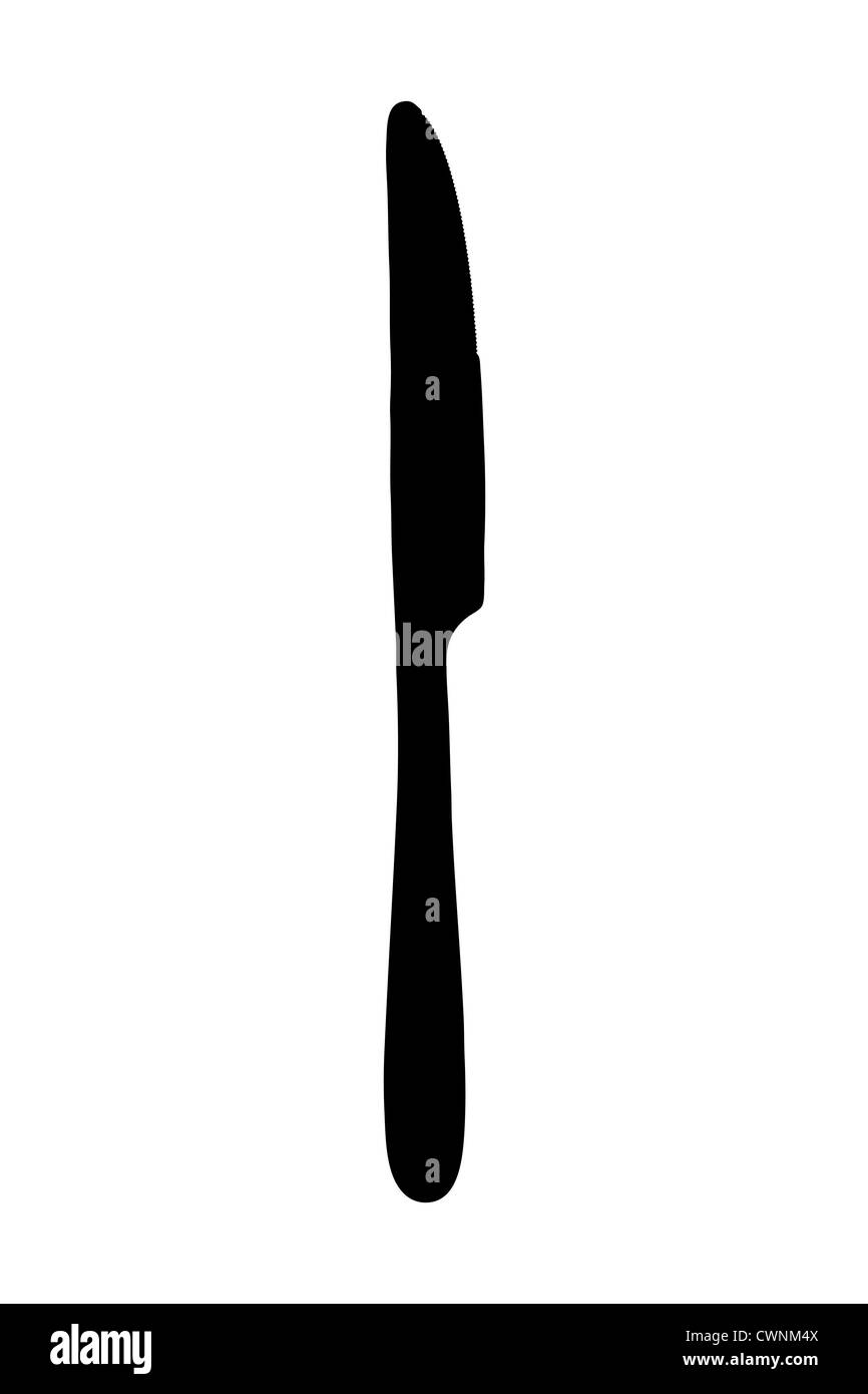 A silhouette of a knife isolated against white background Stock Photo ...