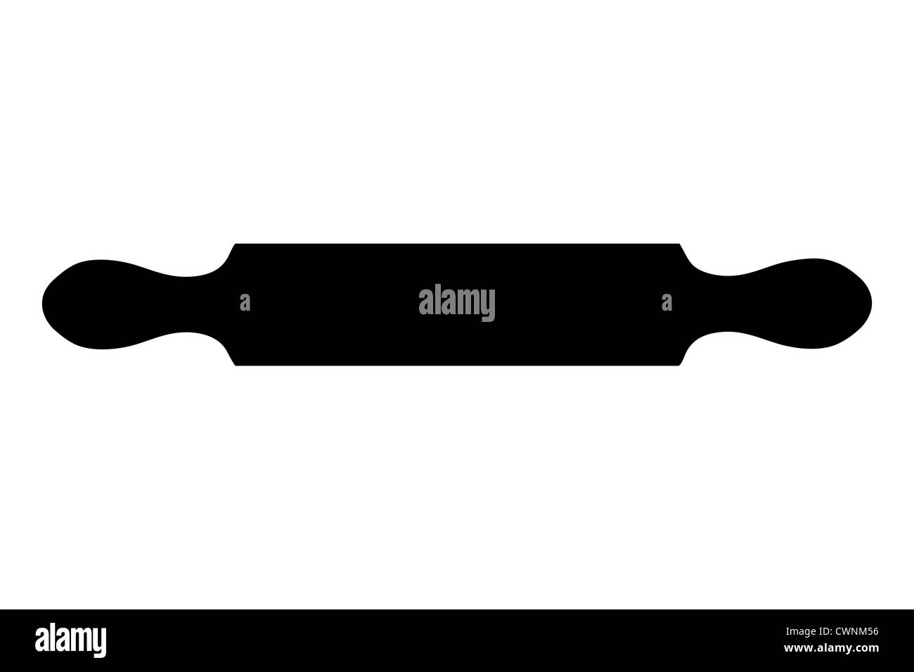A silhouette of a rolling pin isolated on white background Stock Photo ...