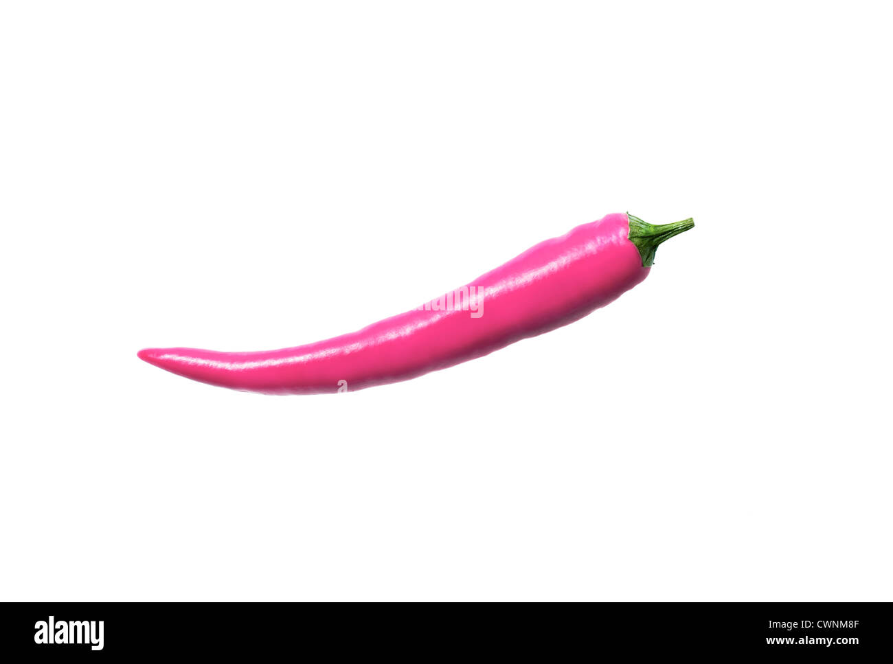 Pink chili pepper, symbol for manipulated food, composing, isolated on ...