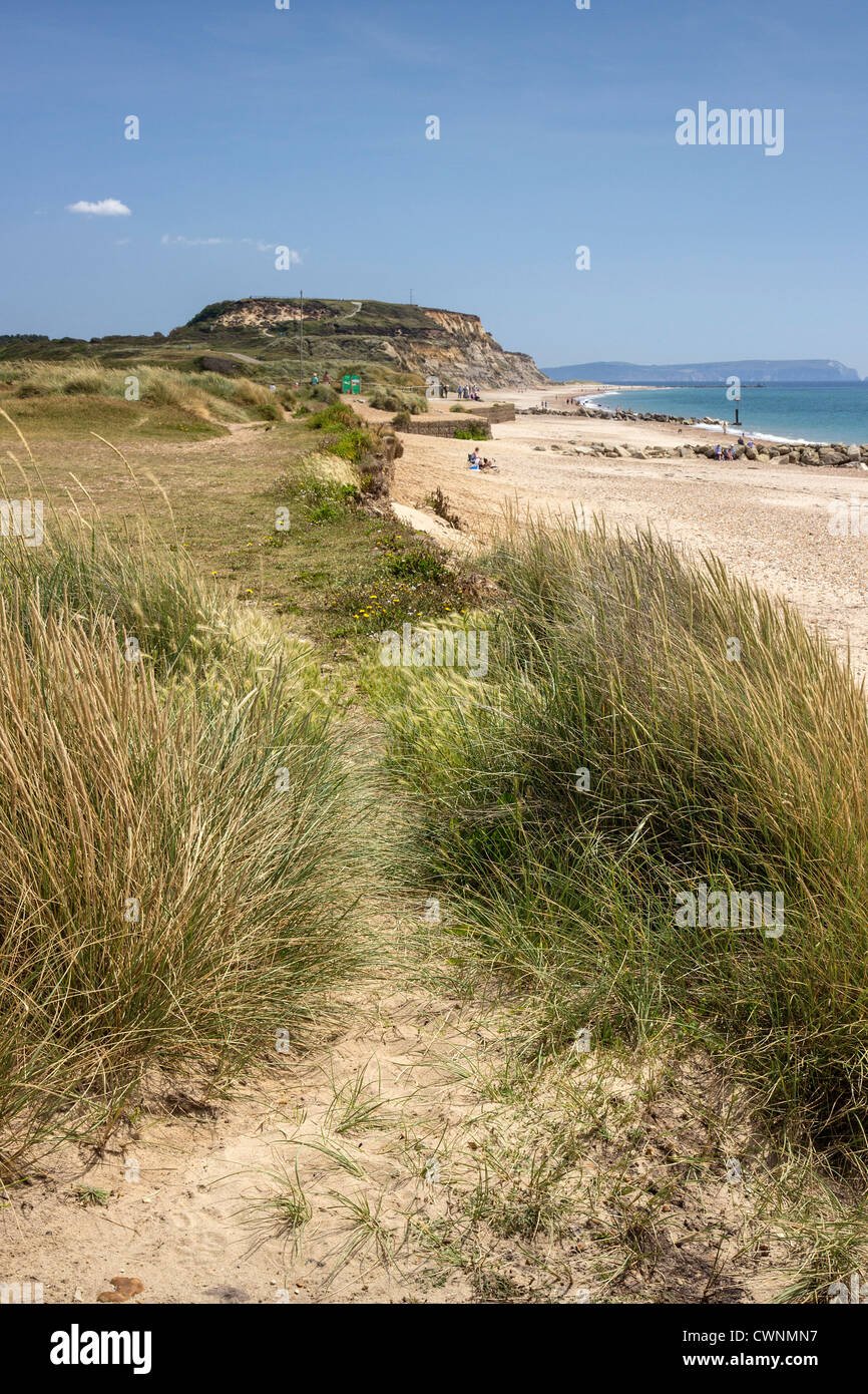 Hengistbury Head from Southbourne Beach Sand Dunes, Bournemouth, UK ...