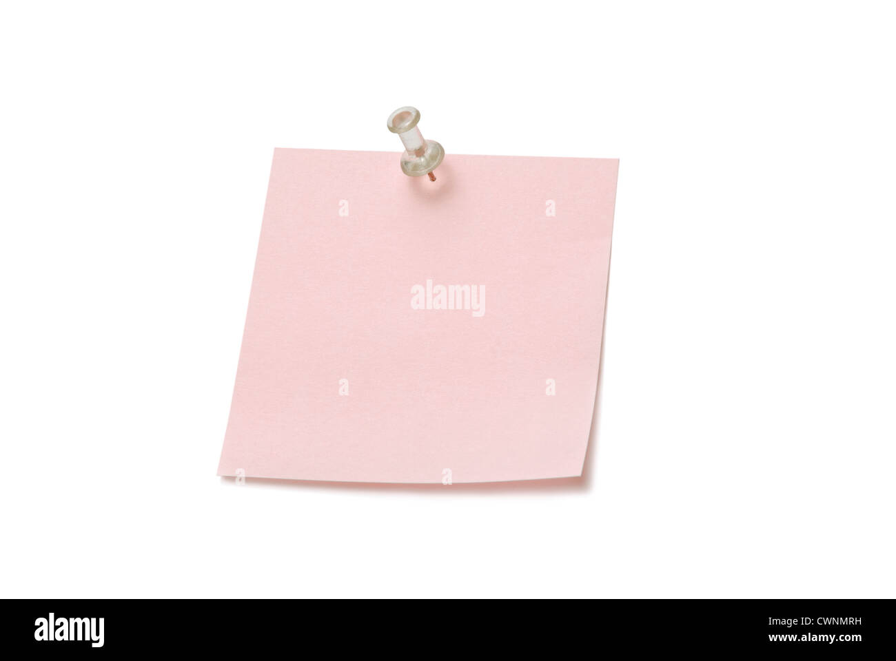 Post-It, blank note and pin, blank, isolated on 100% white background ...