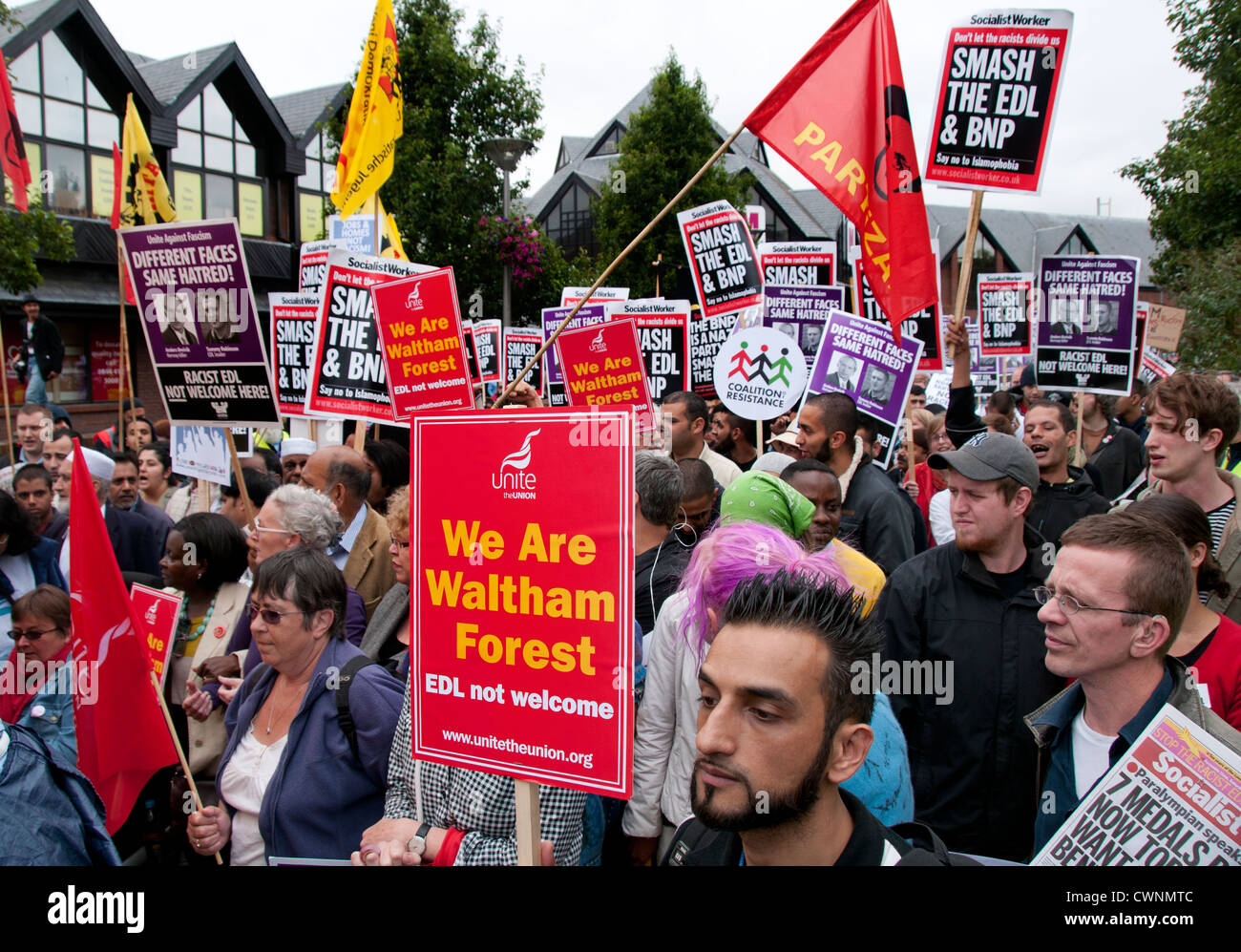 Unite Against Fascism and local people from Walthamstow prevent the ...